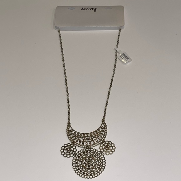 Icing | Jewelry | Icing Gold Tone Round Crescent Medallion Statement ...